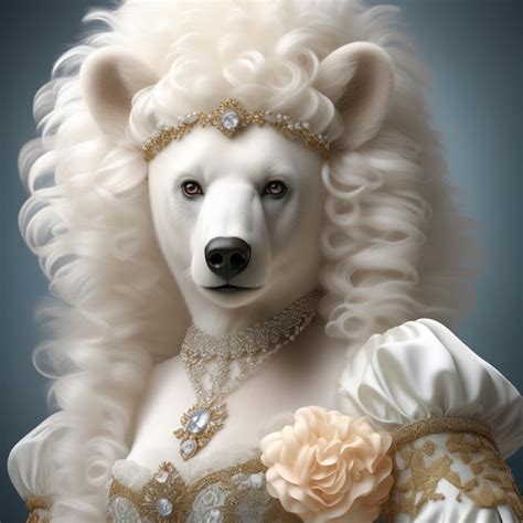 Premium Photo An Antrhopomorphic Portrait Of A Polar Bear Wearing A