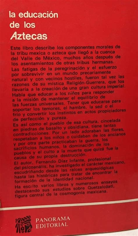 La Educacion De Los Aztecas By Diaz Infante Fernando 1985 Crealivres