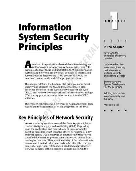 Pdf Chapter Information System Security · Chapter 1 Information System Security Principles 5