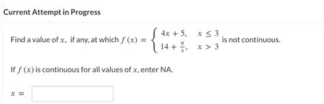 Solved Find A Value Of X If Any At Which Chegg Com