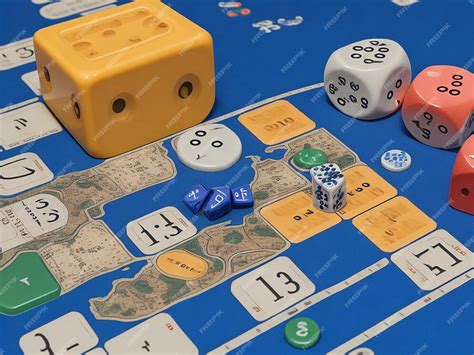 Premium Ai Image A Board Game With Dice And Numbers On It