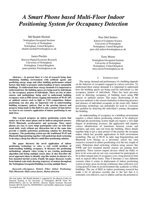 Pdf A Smart Phone Based Multi Floor Indoor Positioning System For