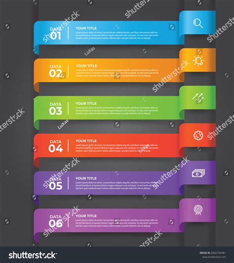 Business Data Visualization Process Chart Six Stock Vector Royalty