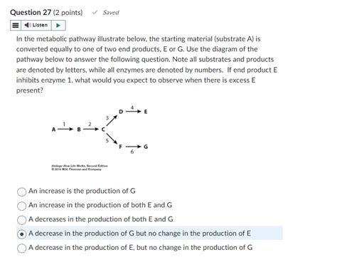 In The Metabolic Pathway Illustrate Below The