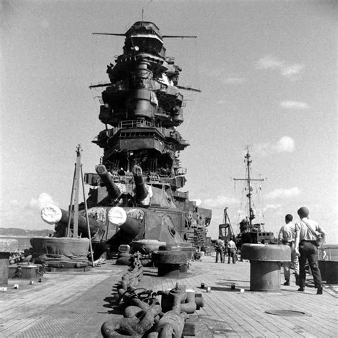 Henry Ijn Battleship Nagato With Us Sailors In Tokyo Bay 30 August