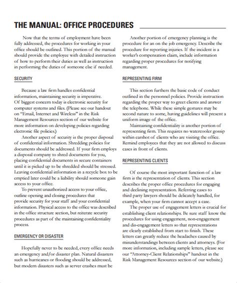 Free 8 Sample Office Manual In Pdf Ms Word