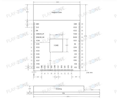 Play Zonech Esp32 Wifi Bt Ble Mcu Modul Esp Wroom 32