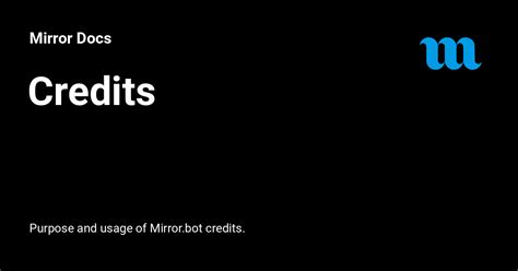 Credits Mirror Docs