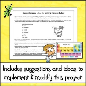 Element Cube Project Activity By The Skye World Science TpT