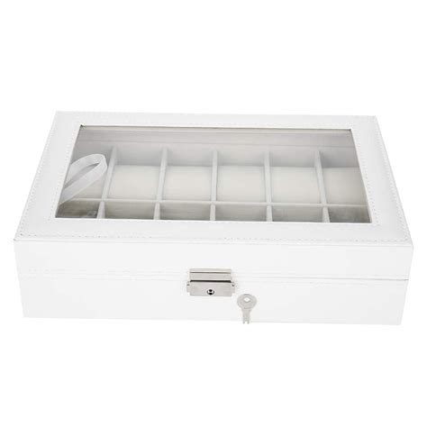 Watch Box For Women And Men Pu Leather 12 Slots Watch Display Case