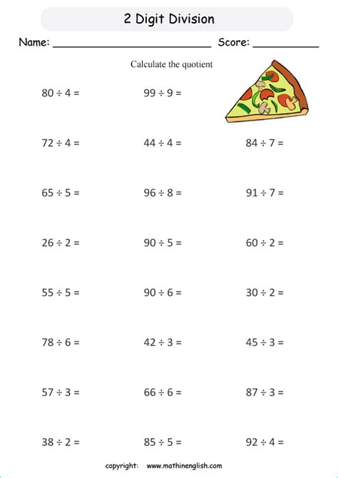 Math Activity For Grade 3 Division