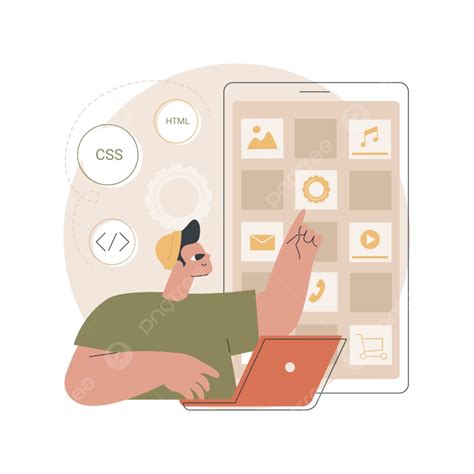 Mobile App Concept Vector Hd Images Hybrid Mobile App Abstract Concept Vector Illustration