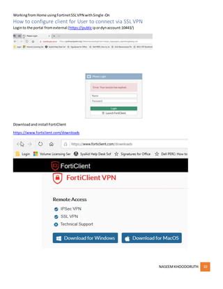 Fortinet SSL VPN Access DOCX Computer Networking Computing
