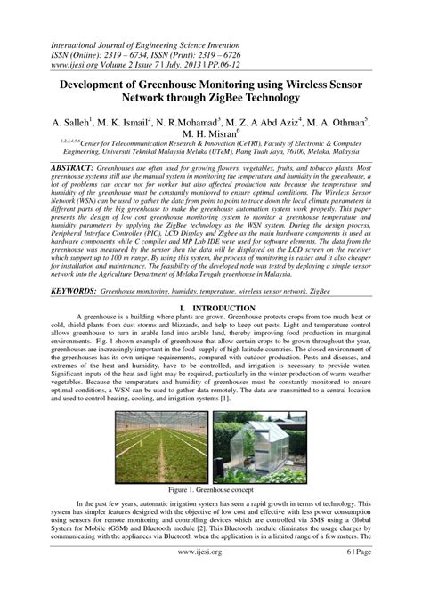 Pdf Development Of Greenhouse Monitoring Using Wireless Sensor Network Through Zigbee Technology