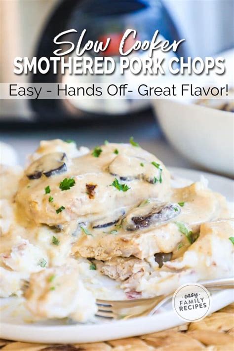 Crock Pot Smothered Pork Chops Easy Family Recipes