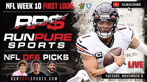 2022 Nfl Week 10 Draftkings Picks And Strategy Nfl Dfs First Look