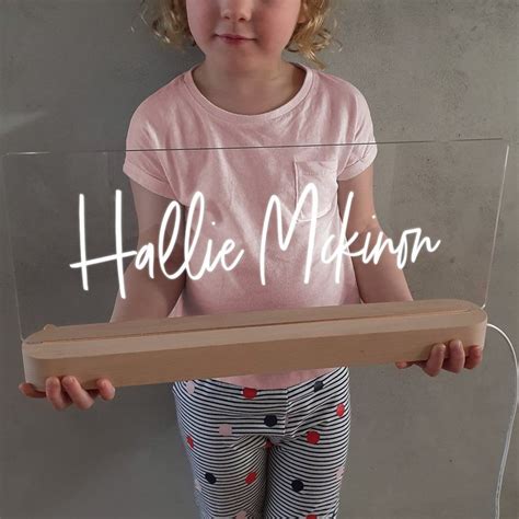 Large Script Name Custom Led Night Light Hexi Night Light Font Leading