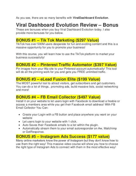viral dashboard evolution review schedule unlimited content to your social media platforms pdf