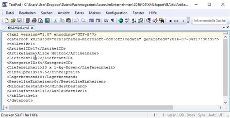 xml export mit vba access im unternehmen