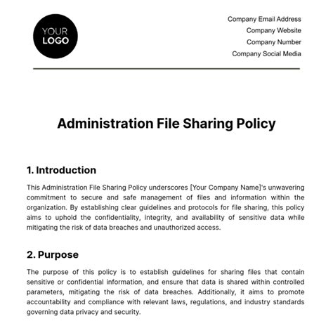 Administration File Sharing Policy Template Edit Online And Download Example