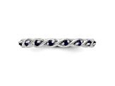 Sterling Silver Stackable Expressions Lab Created Sapphire Ring 033ctw