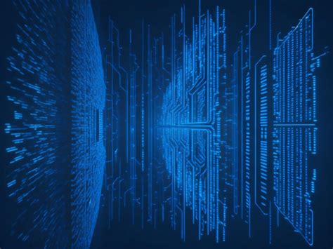 Blue Digital Binary Data On Computer Screen Background Premium Ai Generated Image