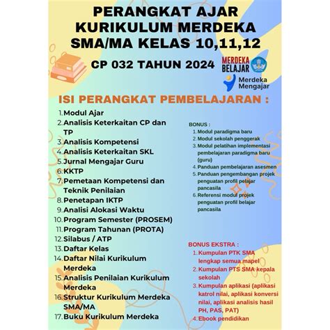 Jual Perangkat Ajar Kurikulum Merdeka Sma Ma Kelas 10 11 12 Cp 032 Tahun 2024 Shopee Indonesia