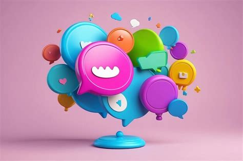 Premium Photo 3d Notification Bell Icon With Chat Bubble Speech Floating Around On Pastel