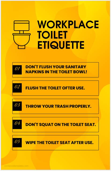 Office Toilet Etiquette Signs Printable Free Templates