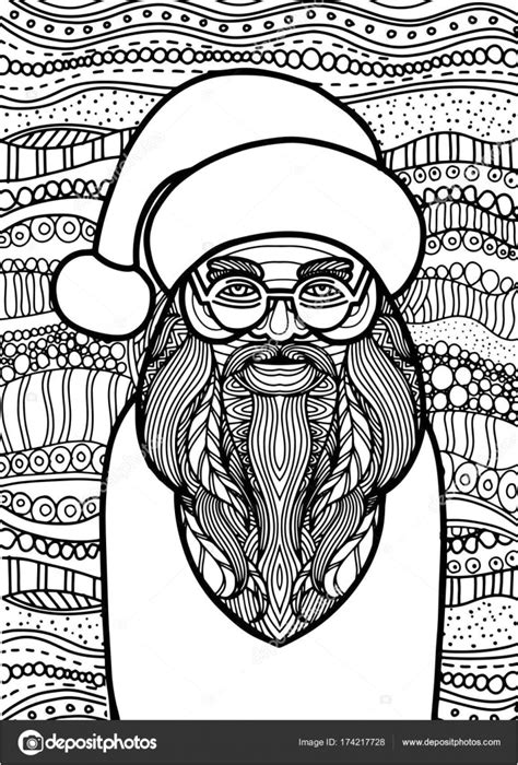 Tete De Pere Noel Coloriage Dessin Pre No L Zentangle Style Pour Coloriage Livre Danieguto