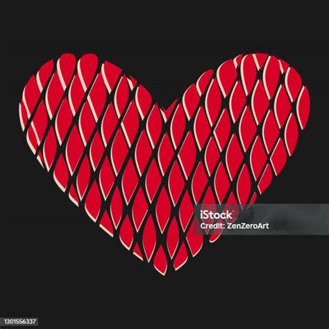 하트 아이콘 그림자장식 고립 요소 웹 카드 템플릿 전단지에 대한 창조적 인 판타지 일러스트 검은 색 배경 벡터 0명에 대한 스톡