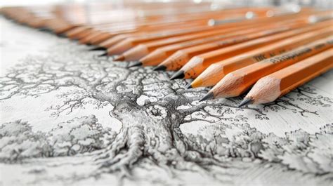 Drawing With Graphite Pencils On A Sketchbook Premium Ai Generated Image