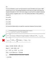 Risk Return And Portfolio Theory Class Problems With Solution Docx Q Amr Has To