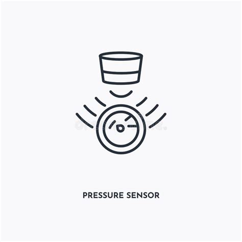 Pressure Sensor Outline Icon Simple Linear Element Illustration