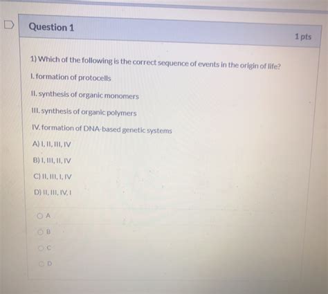 Solved Question 1 1 Pts 1 Which Of The Following Is The Chegg Com