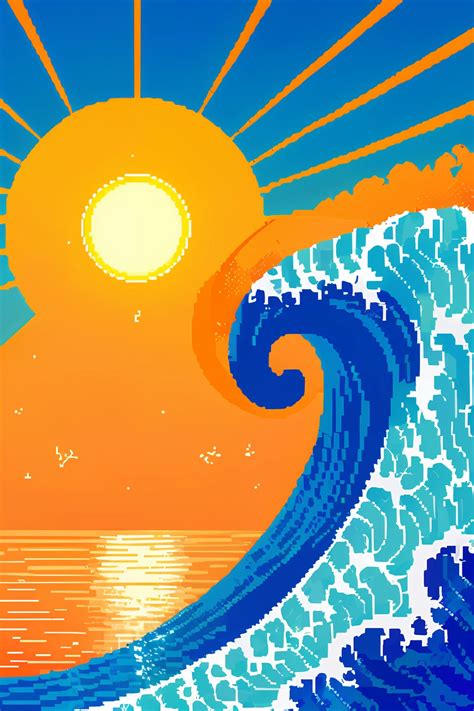 바다의 파도 그림을 클로즈업하다 Seaart Ai