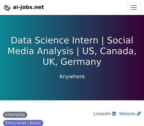 Hiring Internship Data Science Intern Social Media Analysis Us