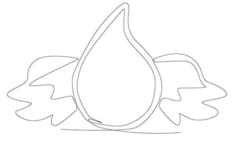 Una Gota De Agua Con Alas Una Línea De Arte Vector Premium