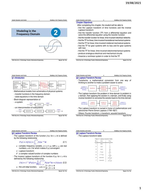 Ch02 Modeling In Frequency Domain Pdf Laplace Transform