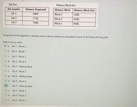 Solved Job Last Job Sumber Memory Requested 690k Job 1
