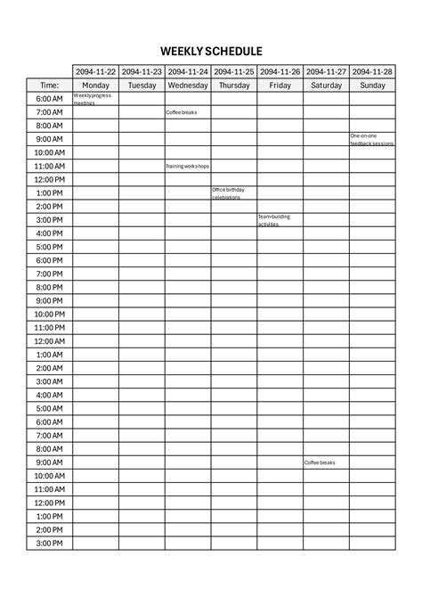 How To Create A Weekly Schedule In Excel 8 Steps With Templates