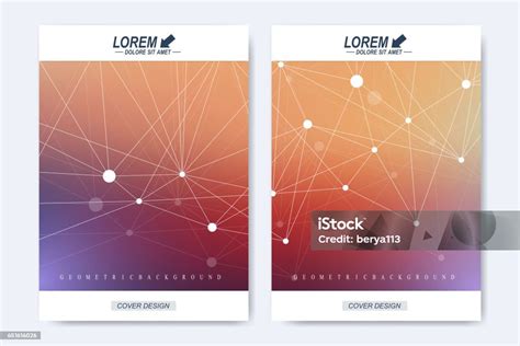 브로셔 전단지 전단지 광고 표지 카탈로그 잡지 또는 연례 보고서를 위한 최신 벡터 템플릿 A4 사이즈 비즈니스 과학 의료 디자인 사이버 네틱 점 라인 신경총 카드 표면 0
