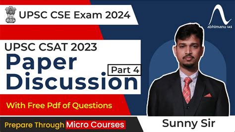upsc csat exam 2024 exam discussion with detailed solution csat 2023