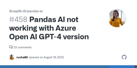 Pandas Ai Not Working With Azure Open Ai Gpt 4 Version · Issue 458