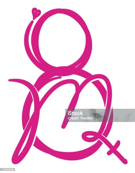 여덟 숫자 여성 기호 M과 여성의 날에 대 한 하트 벡터 일러스트 레이 션 0명에 대한 스톡 벡터 아트 및 기타 이미지 0명 3월 International