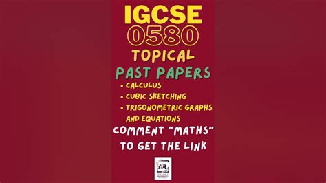 Comment Maths To Get The Link 0580 Calculus Trigonometry Graph Equations Cubic