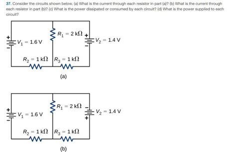Solved 37 Consider The Circuits Shown Below A What Is