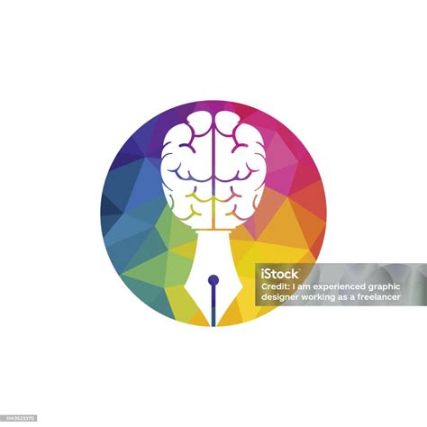 브레인 펜 벡터 로고 디자인 템플릿 스마트 크리에이티브 교육 로고 개념 개념에 대한 스톡 벡터 아트 및 기타 이미지 개념