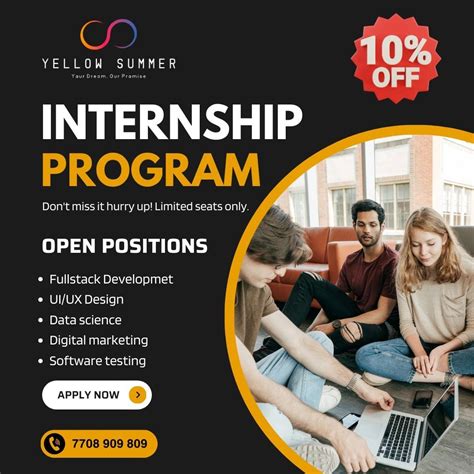 Make The Purpose Clear Something Like Internship Opportunities Available Or Join Our Team As