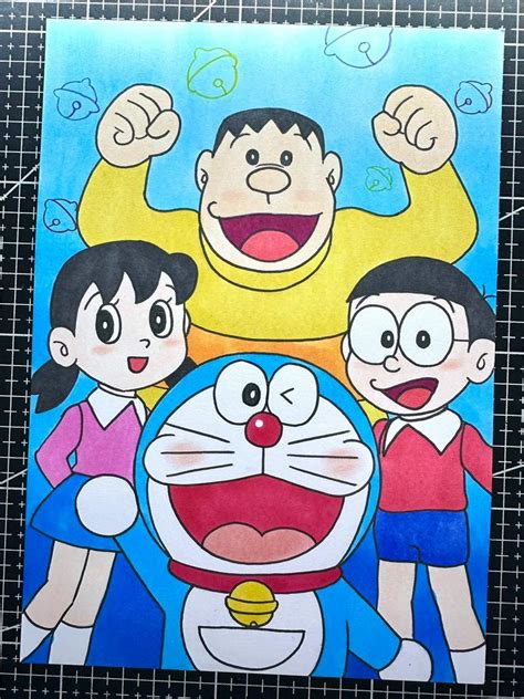 哆啦a梦和大雄简笔画a4素描纸（汇总11张） 简笔画图片大全